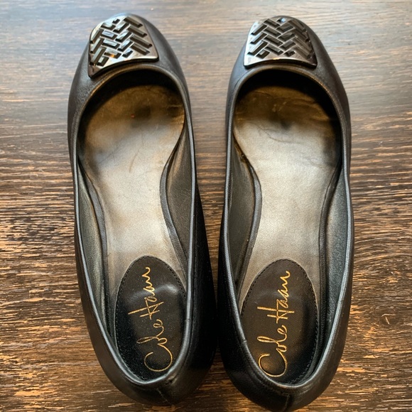 Cole Haan | Shoes | Cole Haan Black Ballet Flats With Nike Air Sole ...